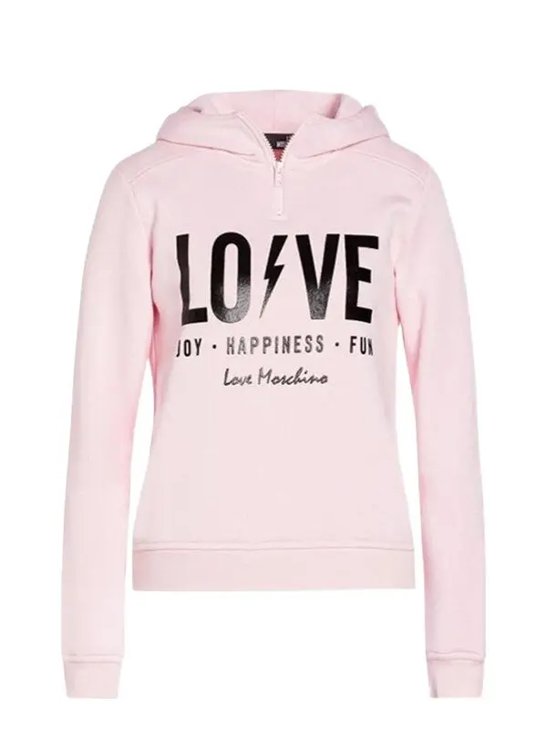 Moschino Letter-printed Hooded Hoodie - Pink
