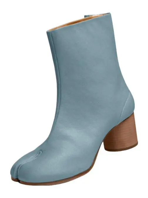 MAISON MARGIELA Tabi Ankle Boots With Cylindrical Heel - Gray-blue