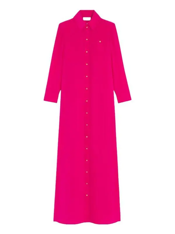 Celine Acetate Silk Crepe Maxi Dress - Pink