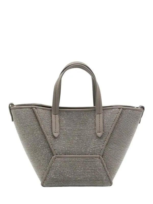 Brunello Cucinelli Mini Tote Bag With Dual Handles - Gray