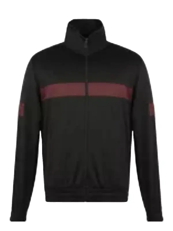 Prada Striped Zip-up Jacket - Black