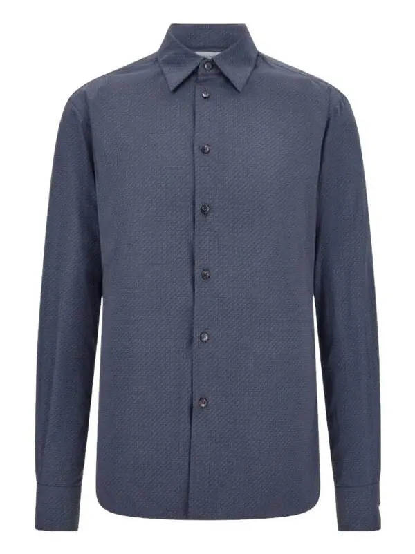 FERRAGAMO Micro-patterned Shirt - Graphite/matte Surface