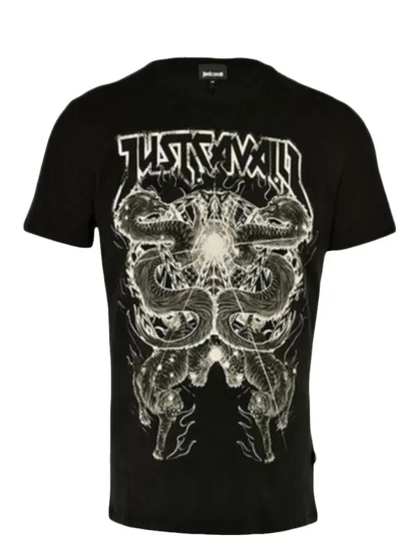 Just Cavalli Printed Cotton T-shirt - Black