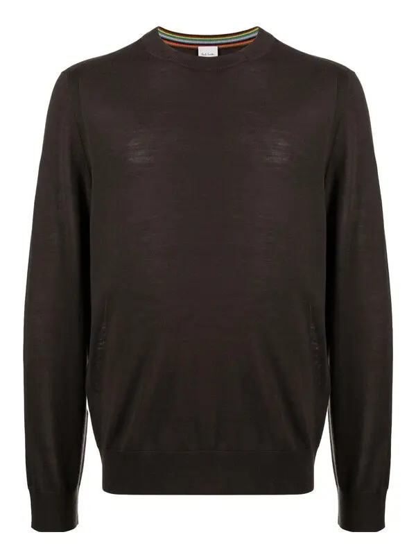 Paul Smith Fine Knit Logo Embroidered Jumper - Black
