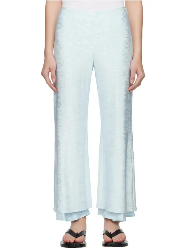 JIL SANDER Flower Jacquard Trousers - Sky