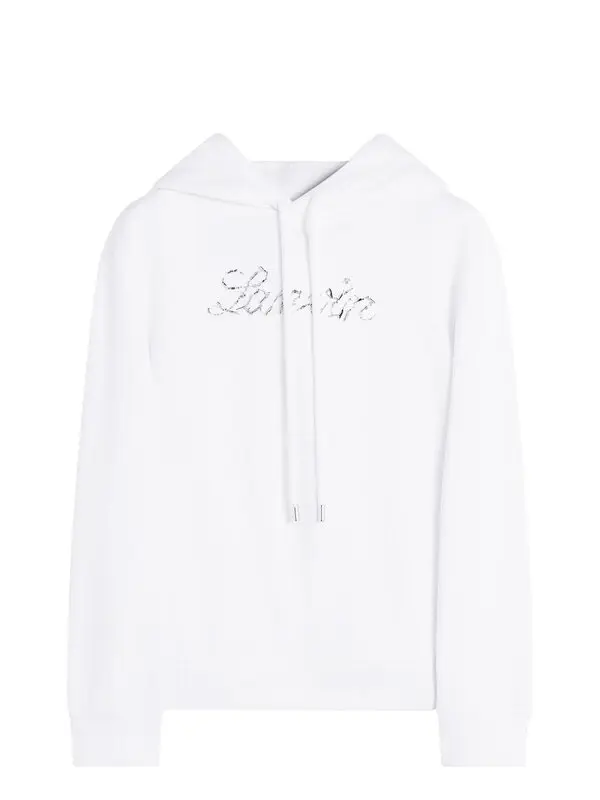 LANVIN Sequined Logo Hoodie - Optical White