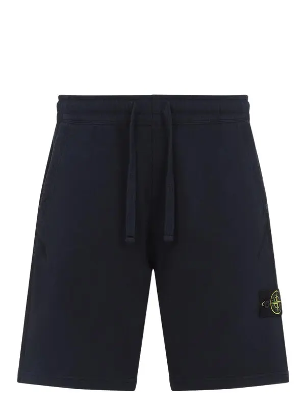 Stone Island Logo-patch Drawstring Shorts - Navy Blue