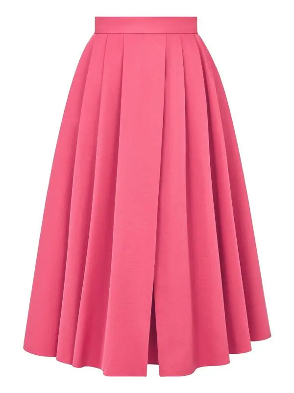 Dior Mid-length Pleated Skirt With Front Slit - Pink