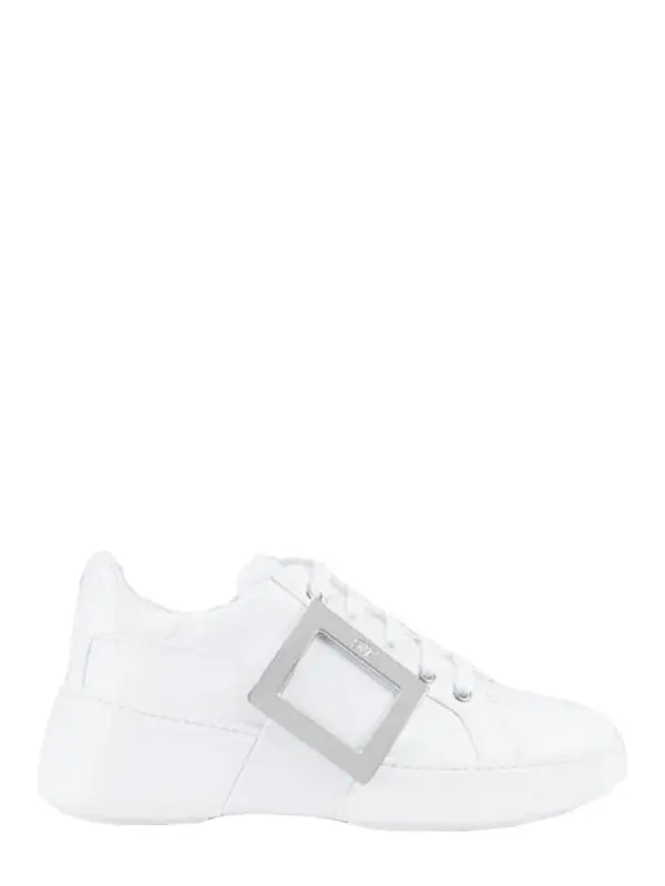 ROGER VIVIER Viv Skate Metal Buckle Sneakers - White