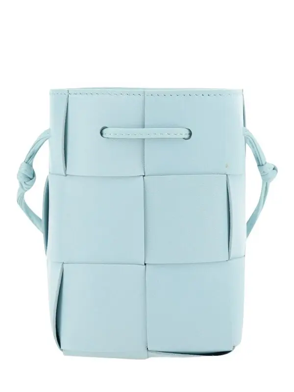 Bottega Veneta Mini Cassette Leather Bucket Bag - Water Duck Blue