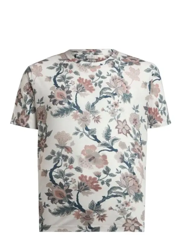 Etro T-shirt With Floral Print - Multicolor