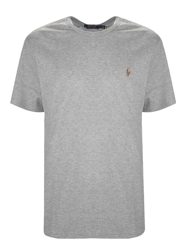Polo Ralph Lauren Logo Embroidered Crewneck T-shirt - Gray