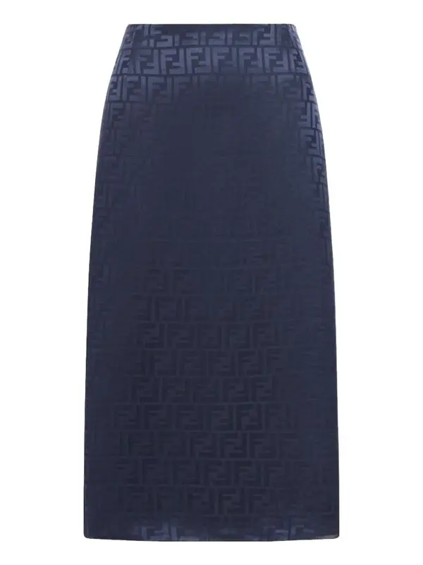 Fendi Monogram Detailed Skirt - Blue