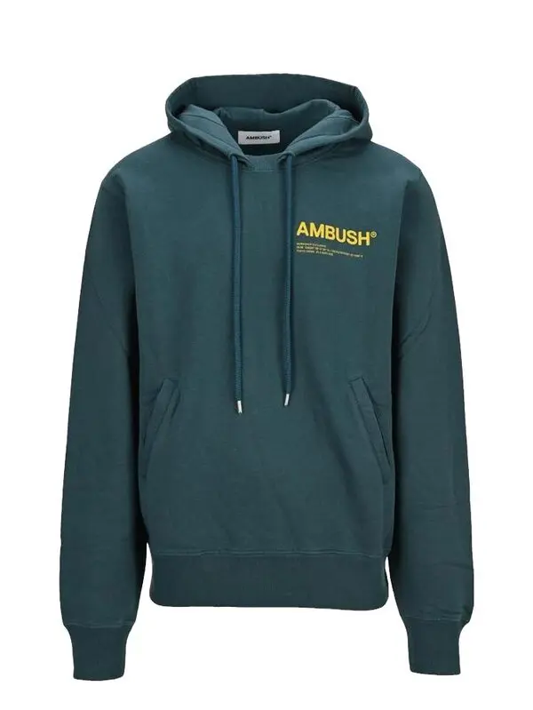 AMBUSH Hooded Sweatshirt With Chest Logo - Blue