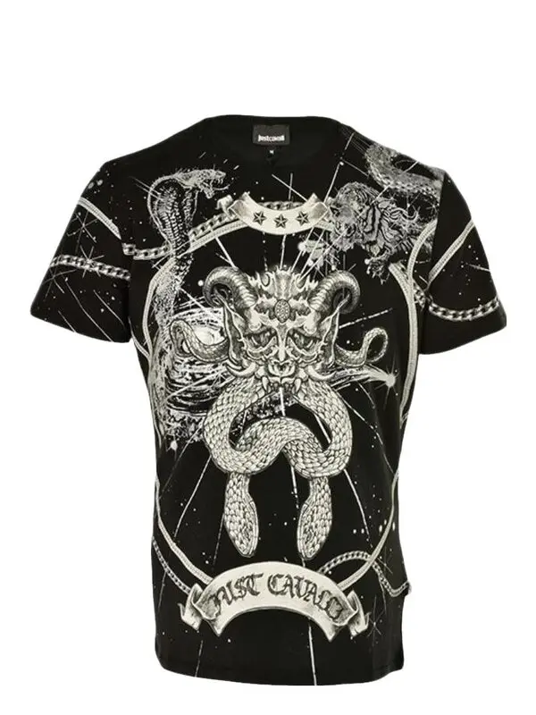 Just Cavalli Printed Short-sleeved T-shirt - Black