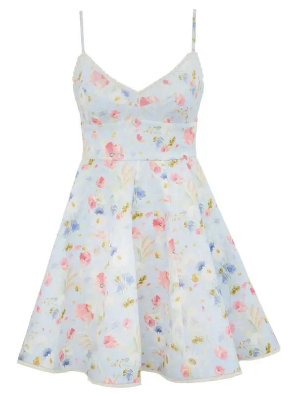 Zimmermann Lucky Picnic Floral Mini Dress - Bouquet-floral