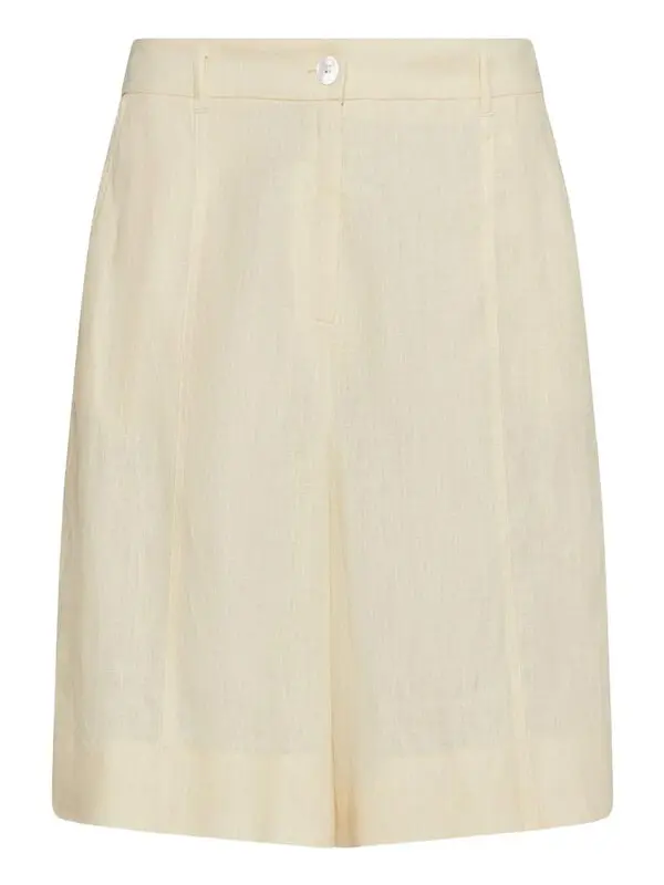 Marella Linen Bermuda Shorts - Banana