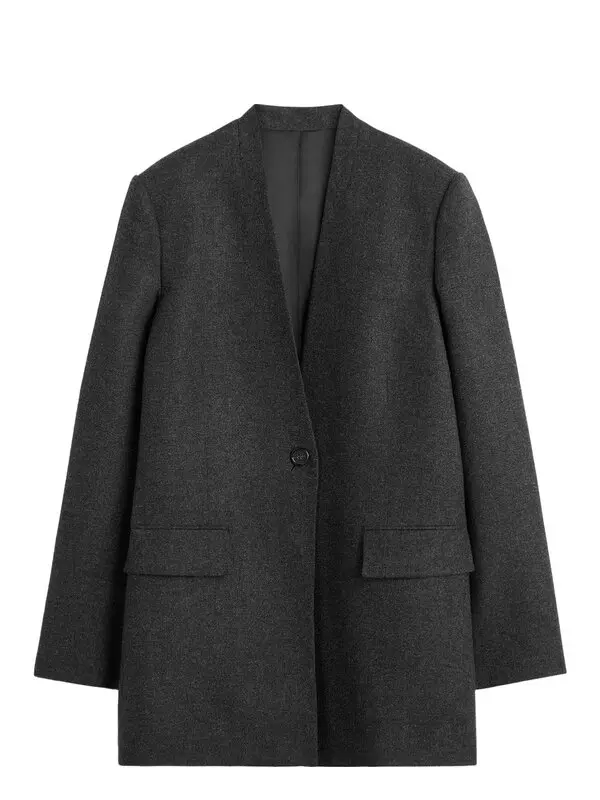 TOTEME Single-buttoned V-neck Cape Blazer - Black