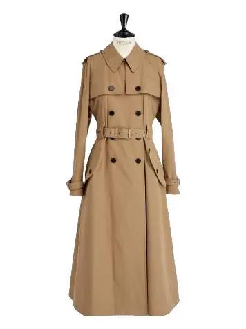 Dior Christian Double-breasted Belted Coat - Nude