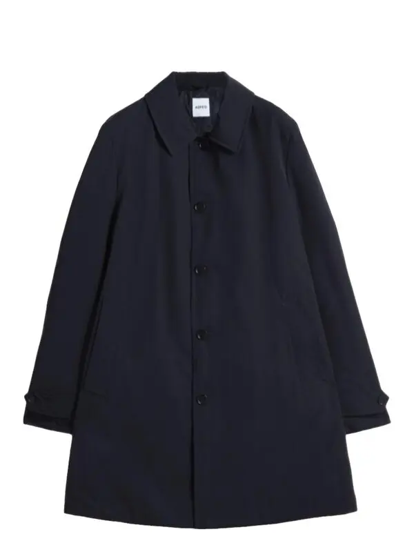 Aspesi Lapel Long-sleeved Coat - Black