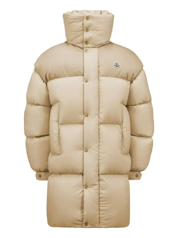 Moncler Verone Puffer Jacket With Logo - Sand Beige