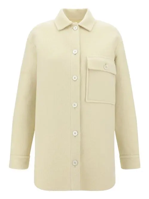 JIL SANDER Logo Jacquard Shirt Jacket - Pearl