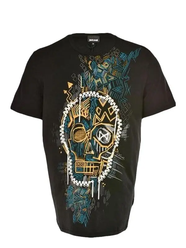 Just Cavalli Skull Printed Short-sleeved T-shirt - Black