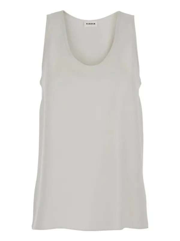 P.a.r.o.s.h Sleeveless Crewneck Tank Top - White
