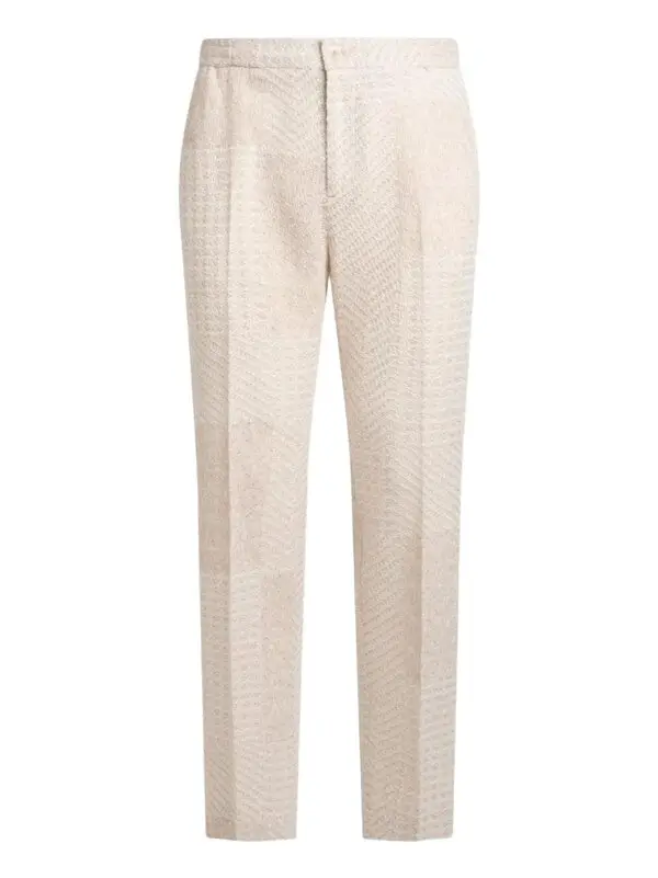 Etro Wool-blend Patchwork Trousers - Nude