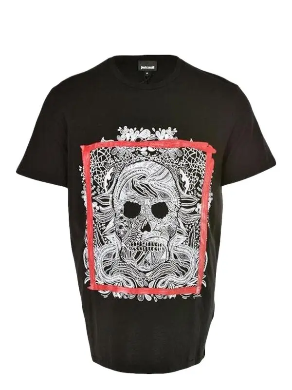 Just Cavalli Pattern Printed Short-sleeved T-shirt - Black