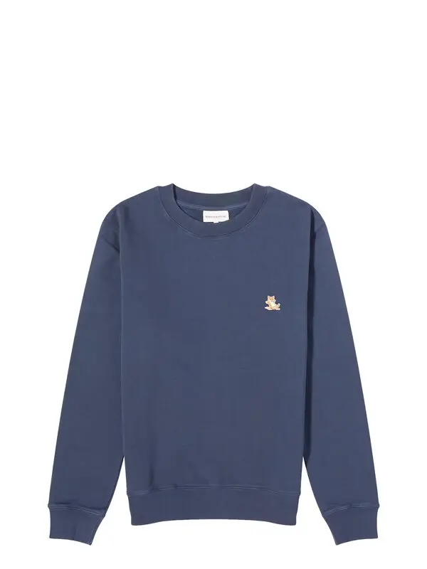 Maison Kitsuné Chillax Fox Crewneck Sweatshirt - Blue