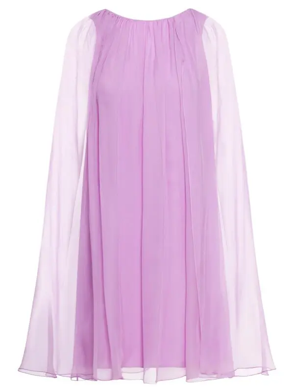 Max Mara Tulle Crewneck Sleeveless Dress - Purple