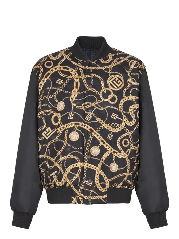 Balmain Reversible Printed Bomber Jacket - Black