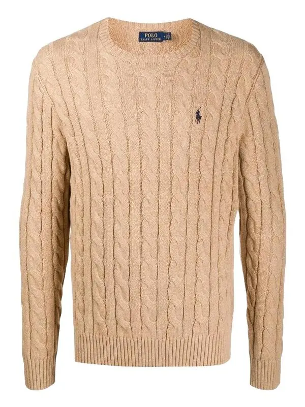 Polo Ralph Lauren Cable Knit Crewneck Jumper - Nude