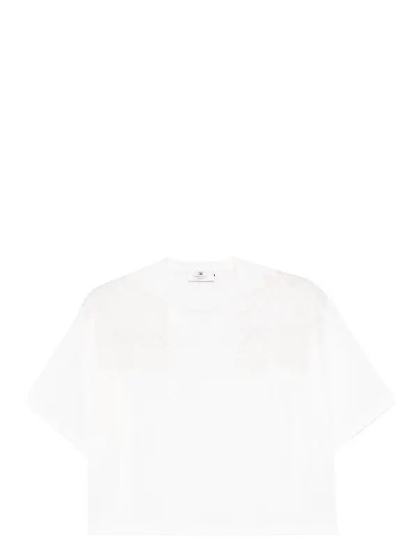 Elisabetta Franchi Embroidered Cropped T-shirt - White