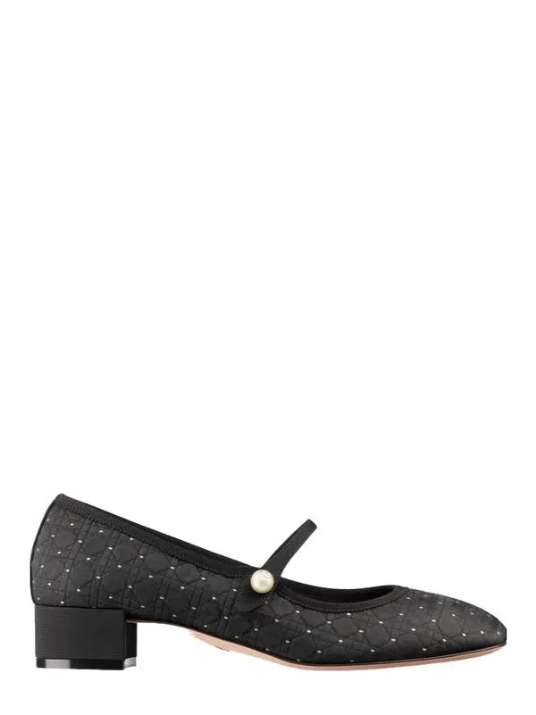 Dior Ballet Pumps With Pearl Embellishment - Black