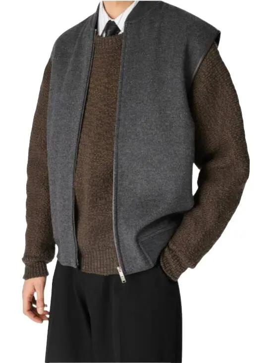 Bottega Veneta Double Face Zipped Gilet - Carbon Black Mixed Color