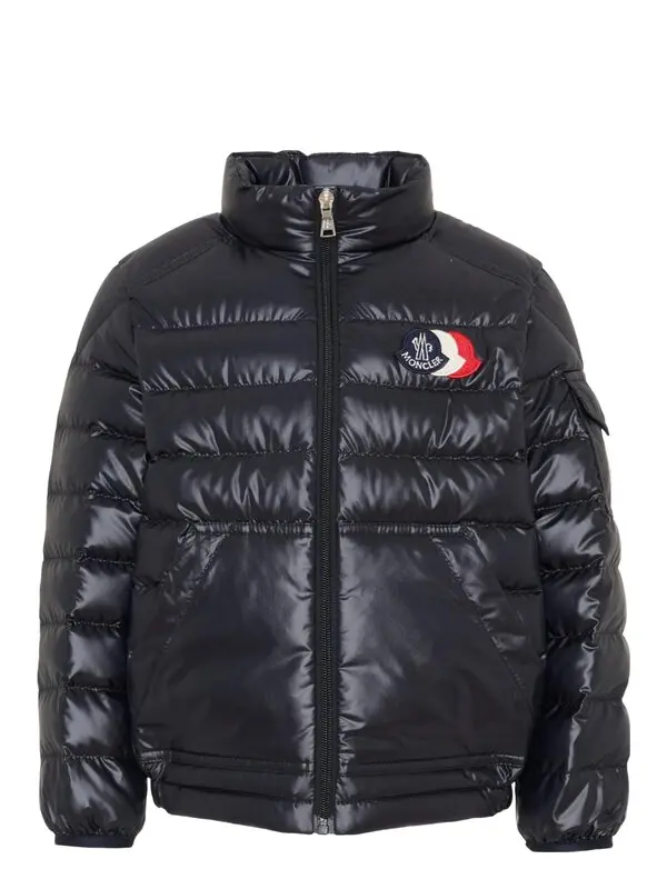 Moncler Padded Down Jacket With Logo - Midnight Blue