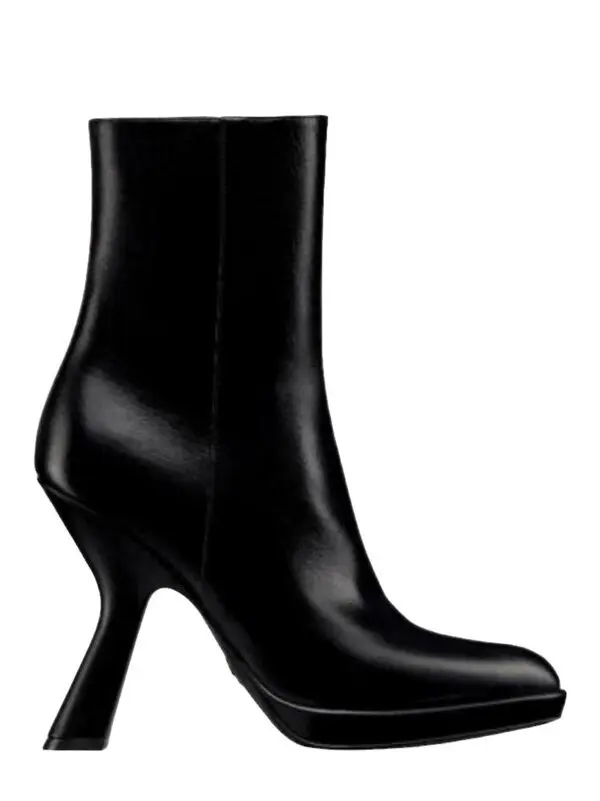 Dior Pointed Toe Zip-up Boots - Black