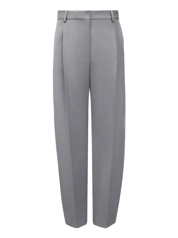 Alaïa Wool Gabardine Mid-rise Trousers - Grey