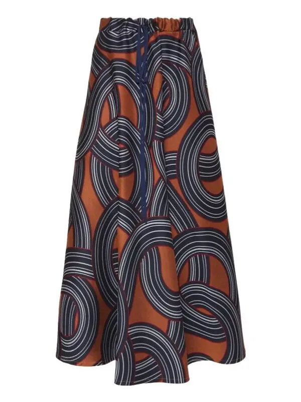La DoubleJ Jacquard Midi Skirt - Black