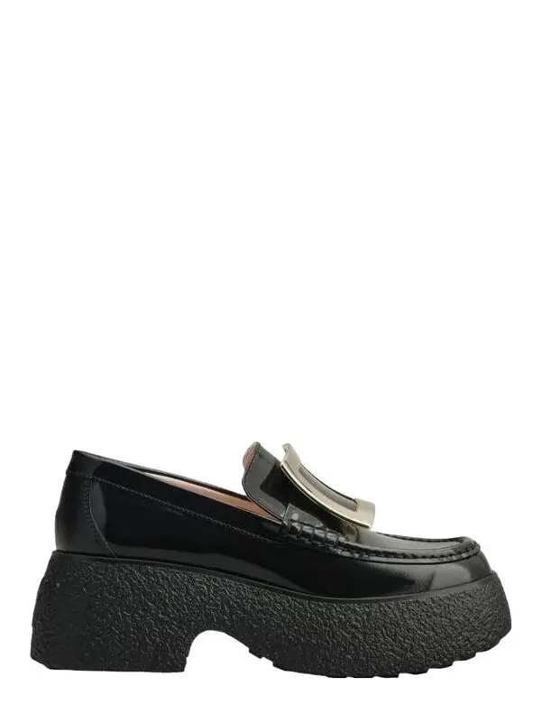 ROGER VIVIER Metal Buckle Loafers - Black
