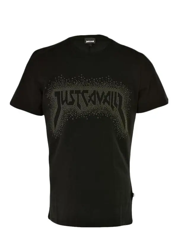 Just Cavalli Logo Polka Dot Short Sleeve T-shirt - Black