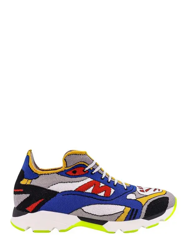 Marni Trompe L'oeil Printed Round Toe Sneakers - Multicolor