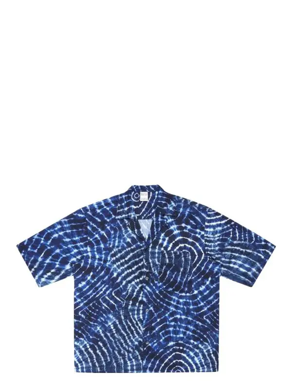 MARCELO BURLON COUNTY OF MILAN Soundwaves Print Short-sleeved Shirt - Blue