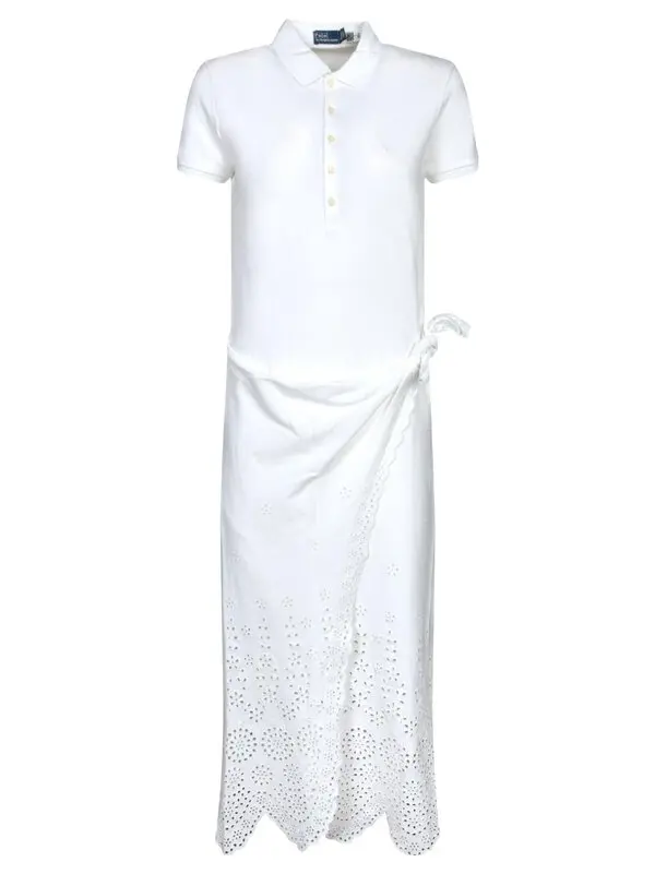 Polo Ralph Lauren Scalloped Hem Maxi Dress - White