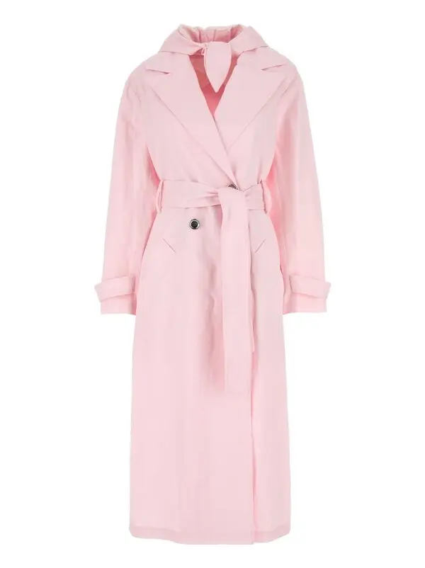 Givenchy Tied-waist Hooded Coat - Light Pink