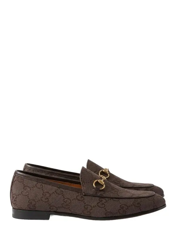 Gucci Jordaan Horsebit Loafers - Dark Brown