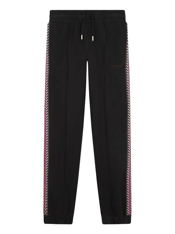 LANVIN Sweatpants With Elastic Waist And Embroidered Logo - Black