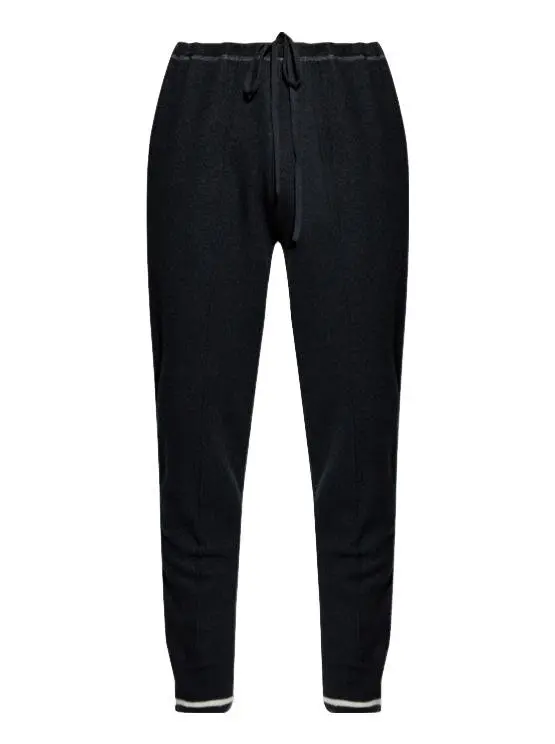MAISON MARGIELA Wool Trousers With Drawstring Waist - Black